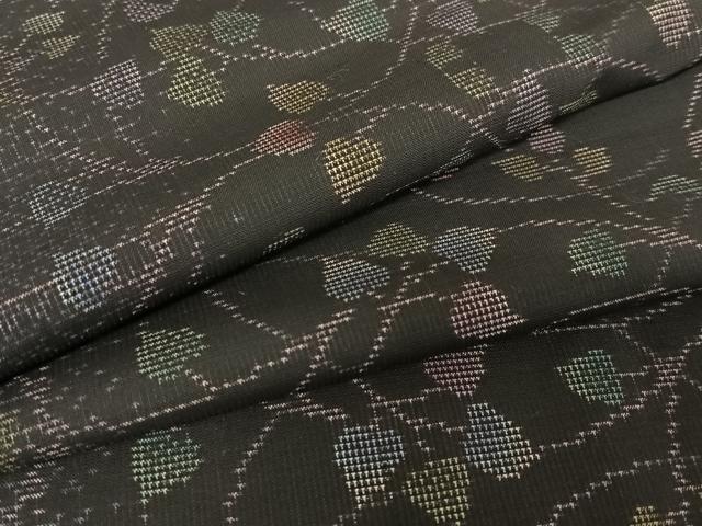 平和屋着物●本場大島紬　カタス7マルキ　蔦の葉文　正絹　逸品　未使用　AABB0182zg