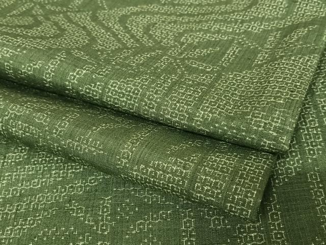 平和屋着物●結城紬　80亀甲　飛び亀甲　流水笹竹文　やまと誂製　正絹　逸品　未使用　AABB0195zg