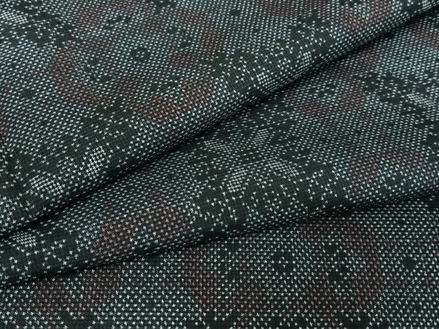 平和屋着物●本場大島紬　一元7マルキ　幾何学花文　正絹　逸品　AABB0219zg