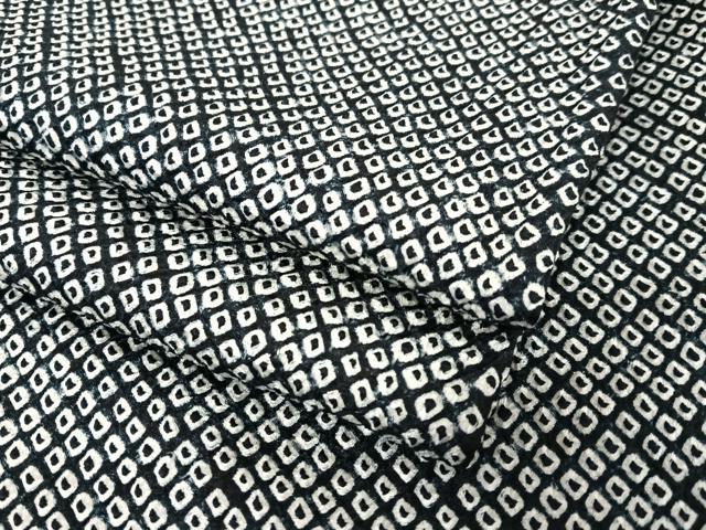 平和屋着物●大変加工の良い総絞り小紋　黒地　正絹　逸品　AABB0230zg