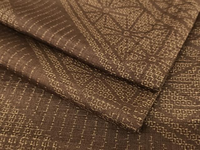 平和屋着物●結城紬　麻の葉間道　正絹　逸品　AABB0237zg