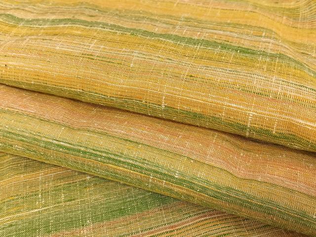 平和屋着物●上質な紬　横段文　正絹　逸品　AABB0239zg