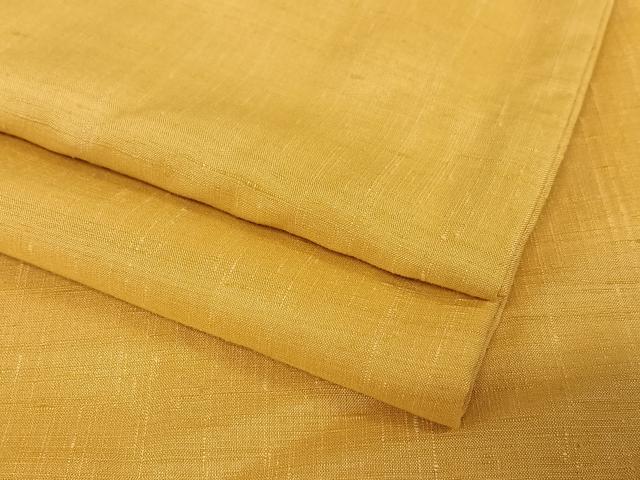 平和屋着物●上質な紬　色無地　柑子色　正絹　逸品　AABB0246zg