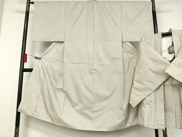 平和屋着物●男性　本場大島紬　アンサンブル　白大島　正絹　逸品　AABB0292zg