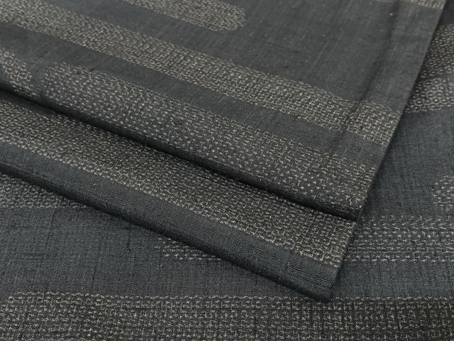 平和屋着物●本場結城紬　重要無形文化財　100亀甲　エ霞文　正絹　逸品　AABB0297zg