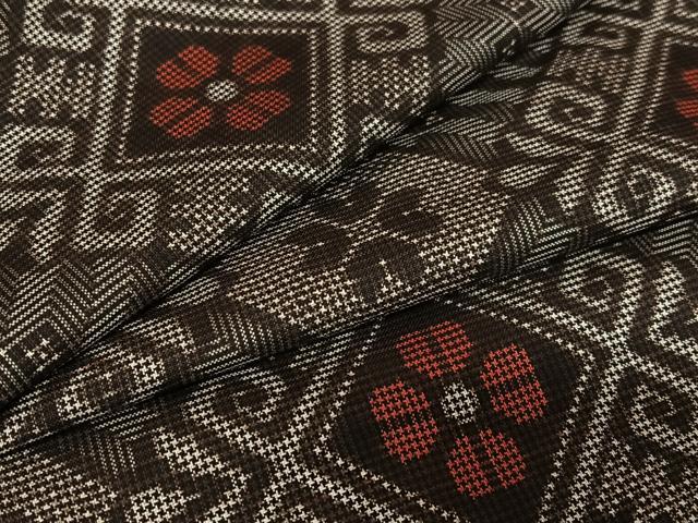 平和屋着物●本場大島紬　龍郷絣　正絹　逸品　AABB0298zg