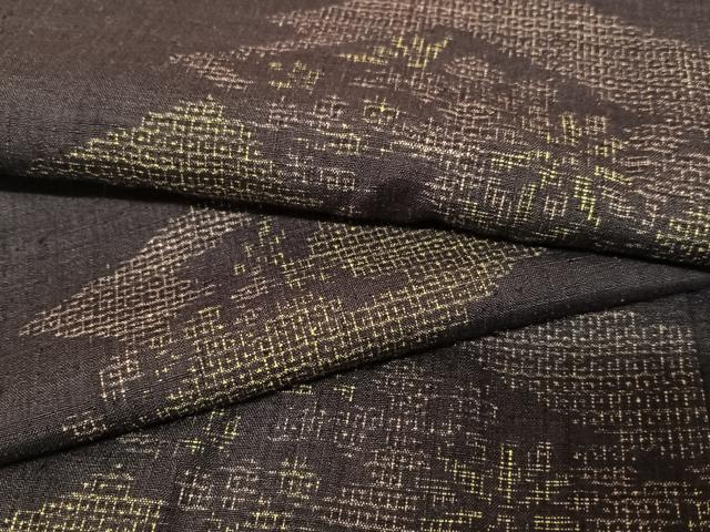 平和屋着物●本場結城紬　重要無形文化財　100亀甲　飛び亀甲柄　松皮菱花文　正絹　逸品　AABB0318zg