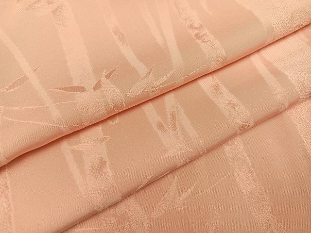 平和屋着物●上質な色無地　笹竹地紋　一斤染色　正絹　逸品　AABB0371ph