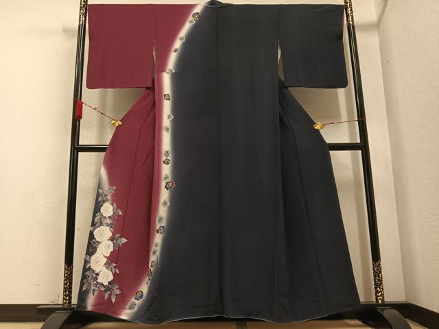 平和屋着物●訪問着　薔薇　暈し染め　正絹　逸品　AABB0372ph