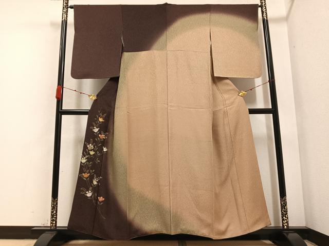 平和屋着物●訪問着　手描き　橘　暈し染め　正絹　逸品　AABB0374ph