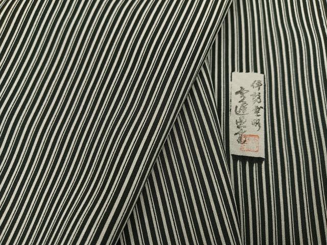 平和屋着物●上質な小紋　作家物　縞　正絹　逸品　AABB0397ph