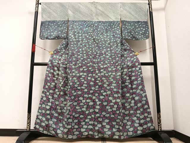 平和屋着物●訪問着　絞り　花尽し　正絹　逸品　AABB0426ph