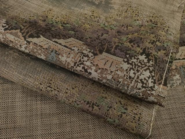 平和屋着物●本場大島紬　カタス9マルキ　風景文　正絹　逸品　AABB0457ck