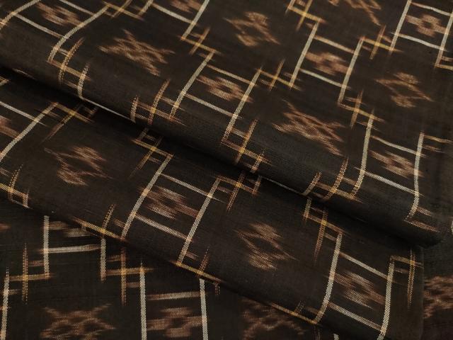 平和屋着物●国指定重要無形文化財　本場久米島紬　手織　正絹　逸品　AABB0473ck