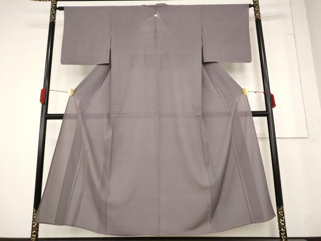 平和屋着物＊夏物　色無地　絽　葡萄鼠色　正絹　逸品　AABB0486st