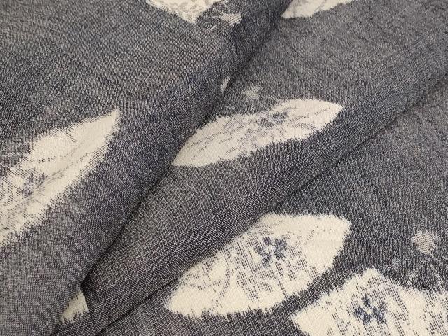 平和屋着物＊夏物　紗紬　舞扇文　正絹　逸品　AABB0514st