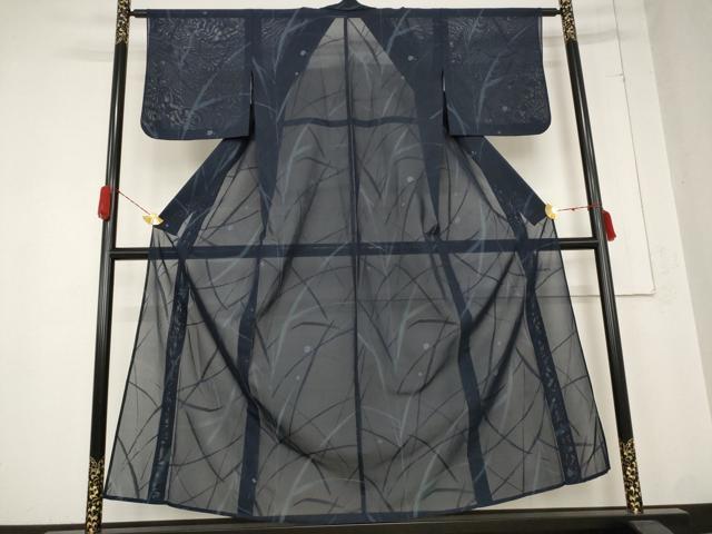 平和屋着物＊夏物　小紋　紗　芝文　正絹　逸品　AABB0516st