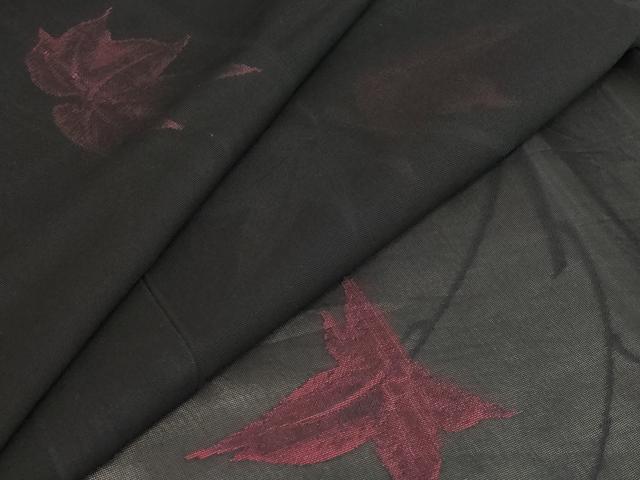 平和屋着物＊夏物　小紋　紗　楓　正絹　逸品　AABB0517st