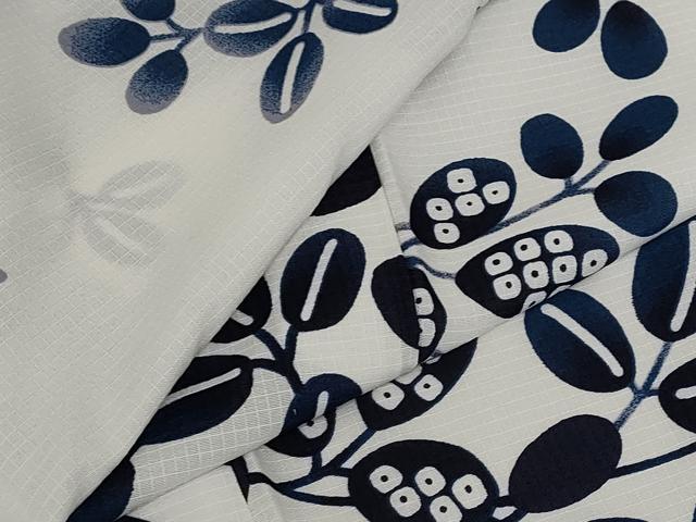 平和屋着物＊夏物　小紋　紗　紅梅織　枝花文　洗える着物　AABB0525st