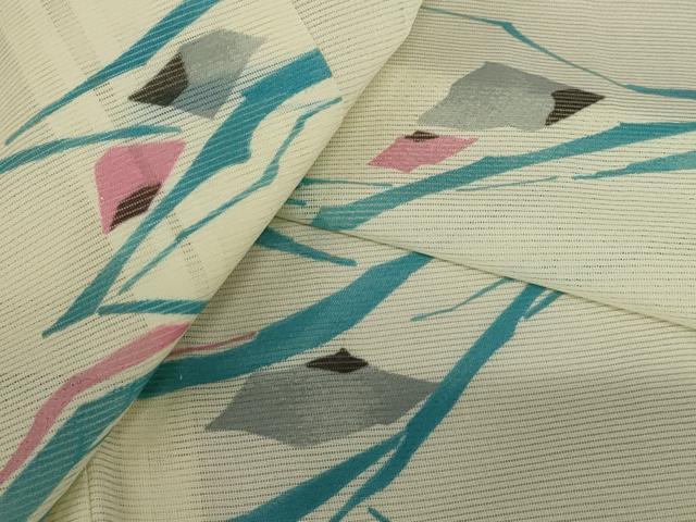 平和屋着物＊夏物　小紋　絽　幾何学文様　洗える着物　AABB0526st