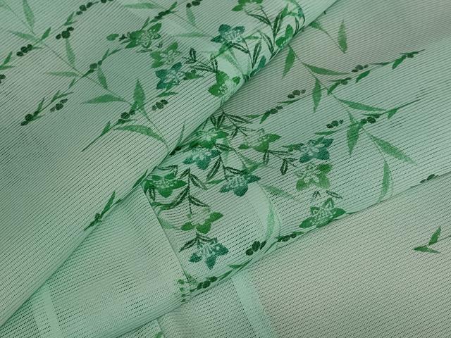 平和屋着物＊夏物　小紋　絽　草花文　洗える着物　AABB0534st