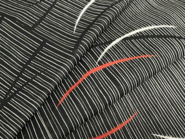 平和屋着物＊夏物　小紋　絽　芝文　洗える着物　AABB0536st