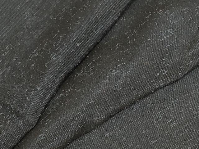 平和屋着物＊夏物　男性　紬　墨色　正絹　逸品　AABB0568st