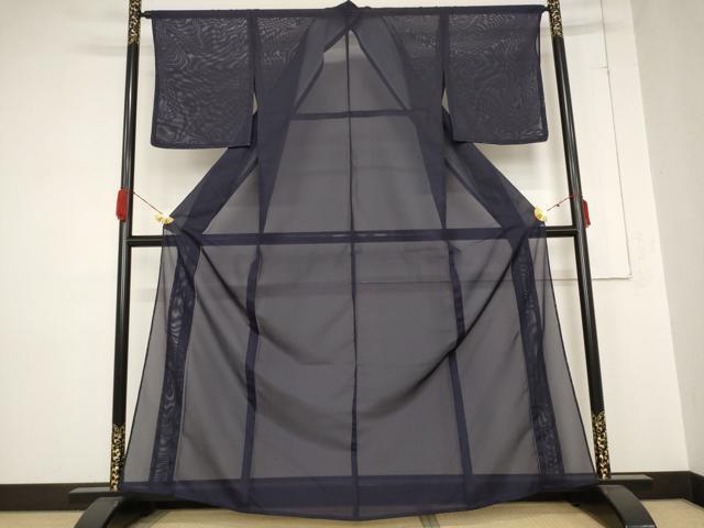 平和屋着物＊夏物　色無地　絽　黒紅色　洗える着物　未使用　AABB0570st