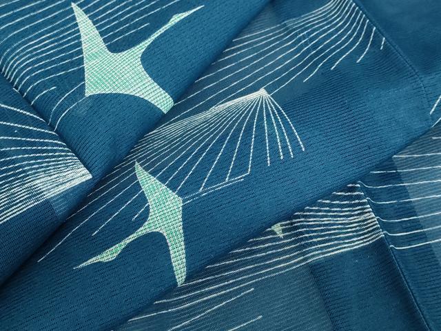 平和屋着物＊夏物　小紋　絽　飛鳥文　洗える着物　AABB0590st