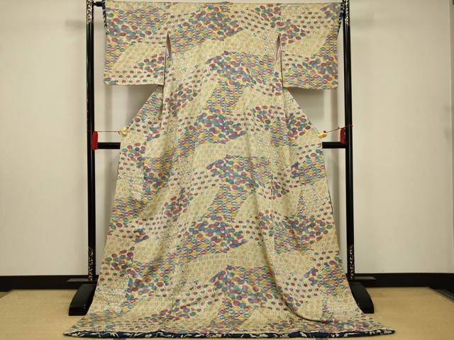 平和屋本店●アンティーク 大正ロマン お引きずり・お引き摺り 小紋 和装 結婚式 舞妓 芸妓 芸者 衣装 花蝶文 逸品 AABB0678ou