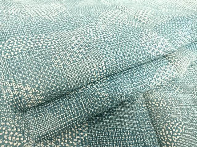 平和屋着物＊夏物　綿紅梅　小紋　舞扇文　綿　逸品　AABB1342np