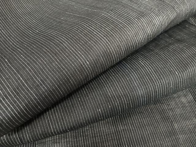 平和屋着物＊夏物　男性　重要無形文化財　本場宮古上布　縞　苧麻　逸品　AABB1371np