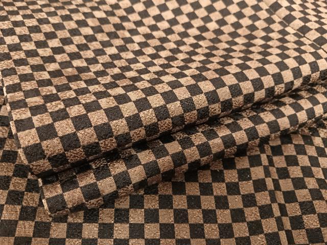 平和屋着物●上質な小紋　市松　正絹　逸品　AABB1378np