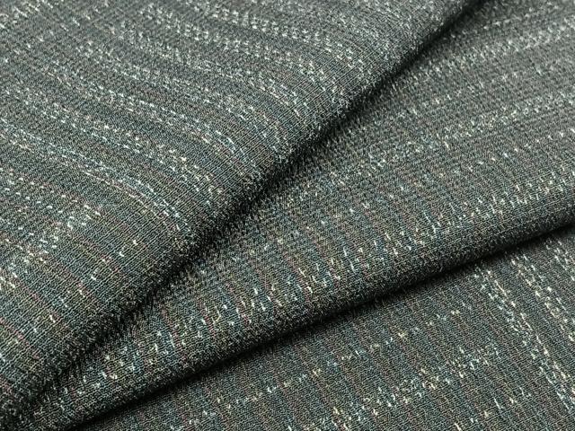 平和屋着物▽本塩沢　単衣　幾何学文様　正絹　逸品　AABB1413jh