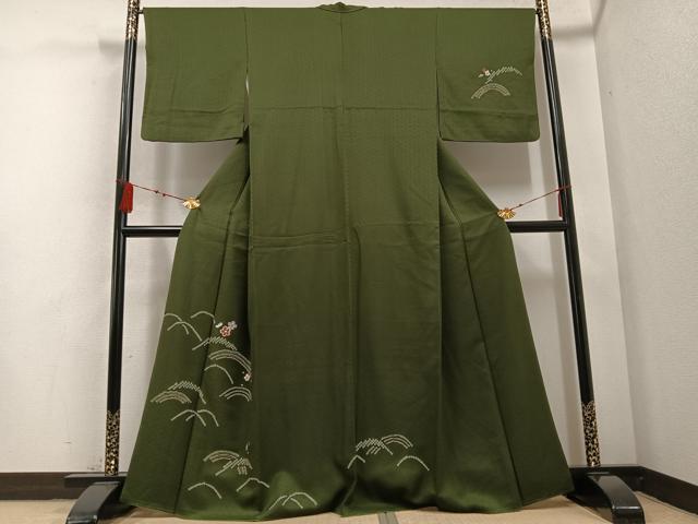 平和屋着物●訪問着　絞り　刺繍　梅　正絹　逸品　AABB1473ph