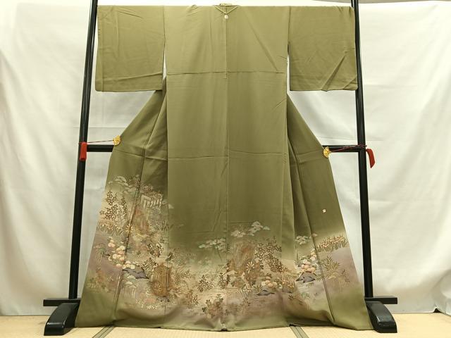 平和屋着物●豪華色留袖　作家物　御所車花文　暈し染め　金彩　ロング丈　正絹　逸品　AABB1734mf