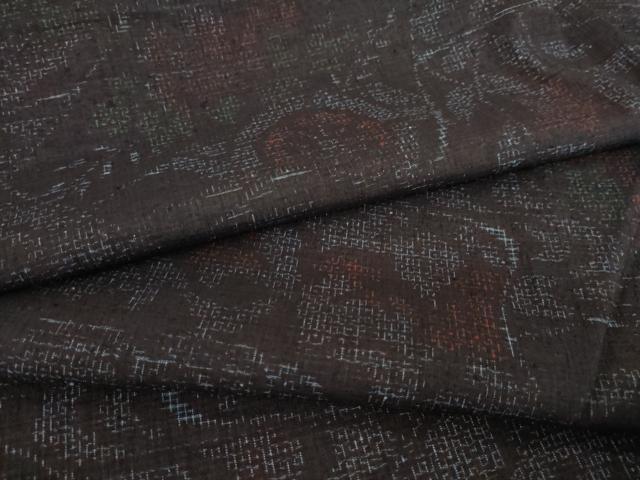 平和屋着物●本場結城紬　重要無形文化財　80亀甲　花車文　正絹　逸品　AABB1968ck