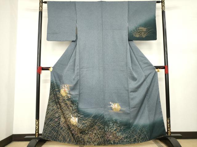 平和屋着物●訪問着　刺繍　雪輪重ね花文　暈し染め　金銀彩　正絹　逸品　AABB1985ck