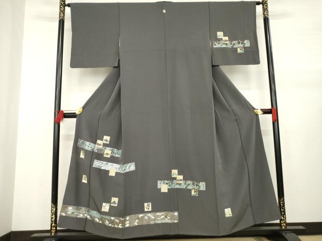 平和屋着物●訪問着　かるた　金銀彩　正絹　逸品　AABB1990ck