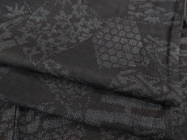 平和屋着物●本場結城紬　重要無形文化財　100亀甲　色紙重ね文　正絹　逸品　AABB2006ck