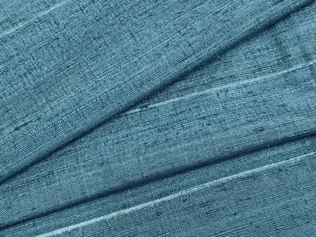 平和屋着物▽上質な紬　単衣　横縞　正絹　逸品　AABB2051fy