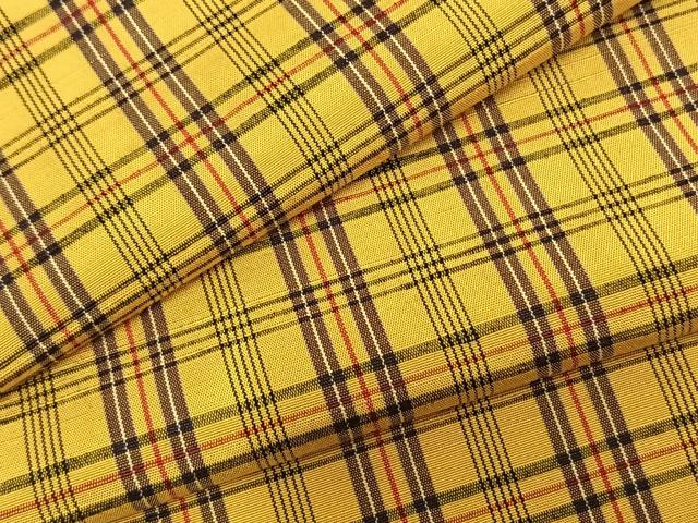 平和屋着物▽上質な紬　単衣　格子　正絹　逸品　未使用　AABB2055fy