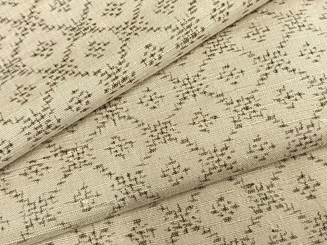 平和屋着物▽上質な紬　単衣　幾何学文様　正絹　逸品　AABB2069fy