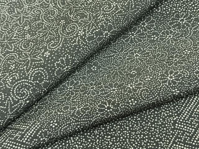 平和屋着物▽江戸小紋　単衣　切嵌花文　正絹　逸品　AABB2093fy