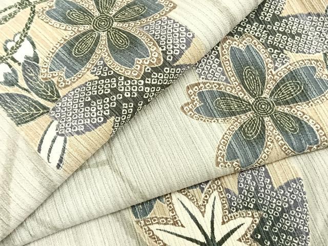 平和屋着物▽小紋　単衣　花丸文　洗える着物　未使用　AABB2116fy