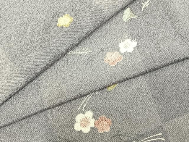 平和屋着物▽小紋　単衣　市松舞桜文　洗える着物　AABB2119fy