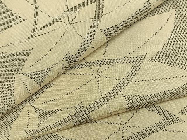 平和屋着物▽本場大島紬　単衣　9マルキ　舞葉文　正絹　逸品　AABB2121fy