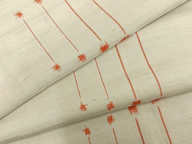 平和屋着物▽上質な紬　単衣　抽象文様　正絹　逸品　AABB2126fy