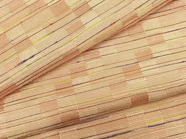 平和屋着物▽上質な紬　単衣　市松文様　正絹　逸品　未使用　AABB2140fy