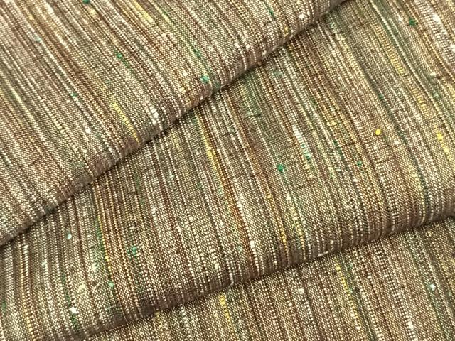 平和屋着物▽上質な紬　単衣　縞　正絹　逸品　未使用　AABB2160fy